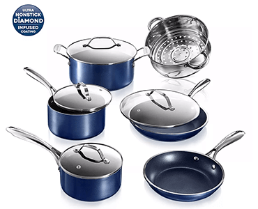 5 Piece Non-stick Diamond Infused Coating Cookware Set Only $20.93 (Reg ...