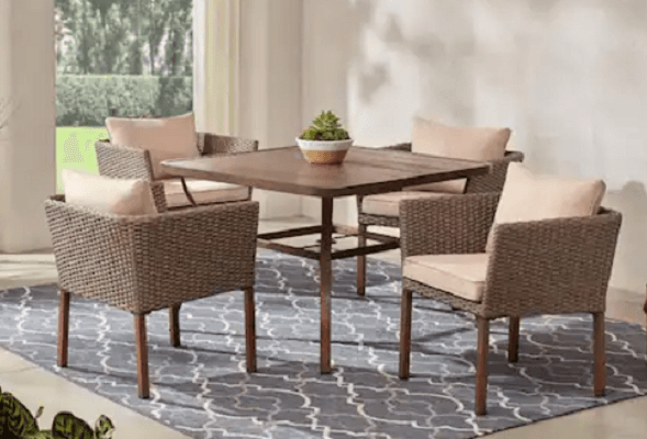 5-Piece StyleWell Oakshire Wicker Outdoor Patio Dining Set ONLY $280 ...